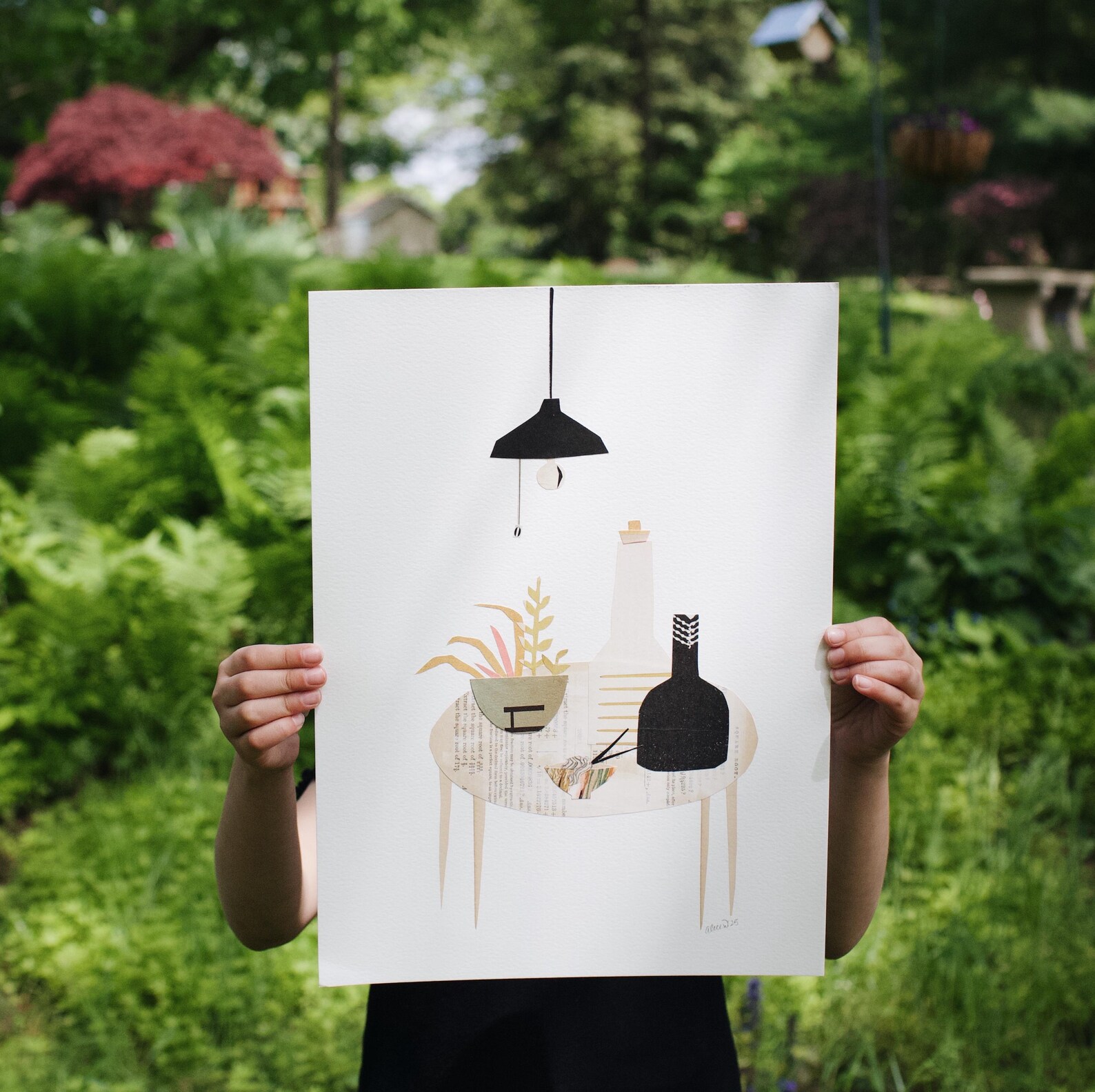 Original Cut Paper Still Life Collage Art ‘noodles for Dinner Again ...