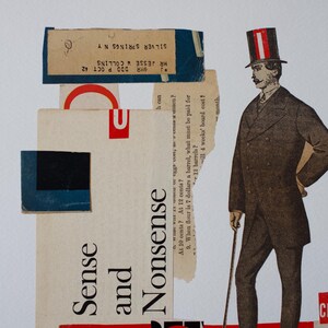 Original Cut Paper Abstract Collage Art, ‘sense and Nonsense’ Vintage ...