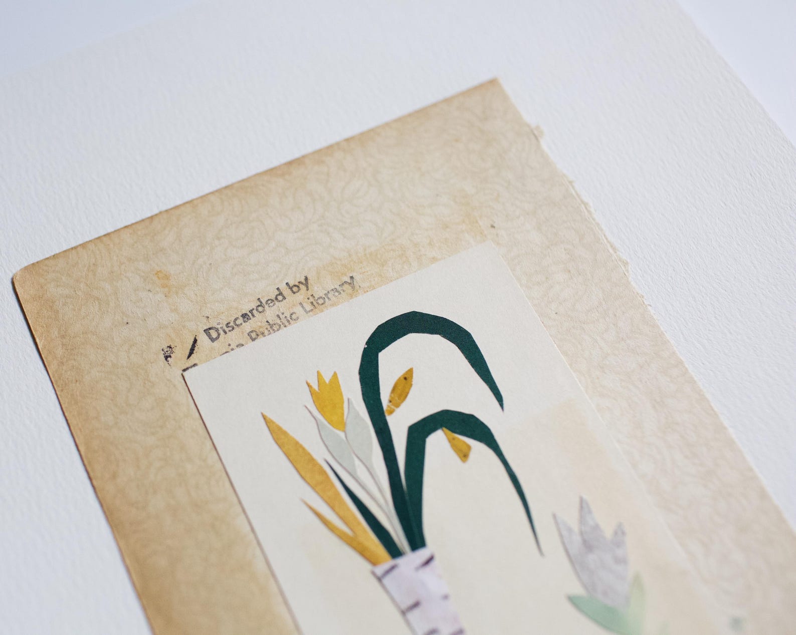 Original Vintage Cut Paper Collage Art, Midcentury Mixed Media Boho ...