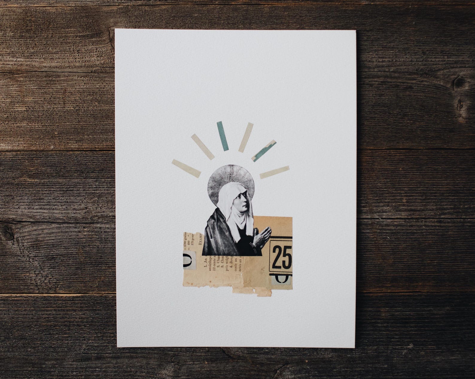 Original ‘faith’ Cut Paper Collage Art, Vintage Ephemera Religious ...