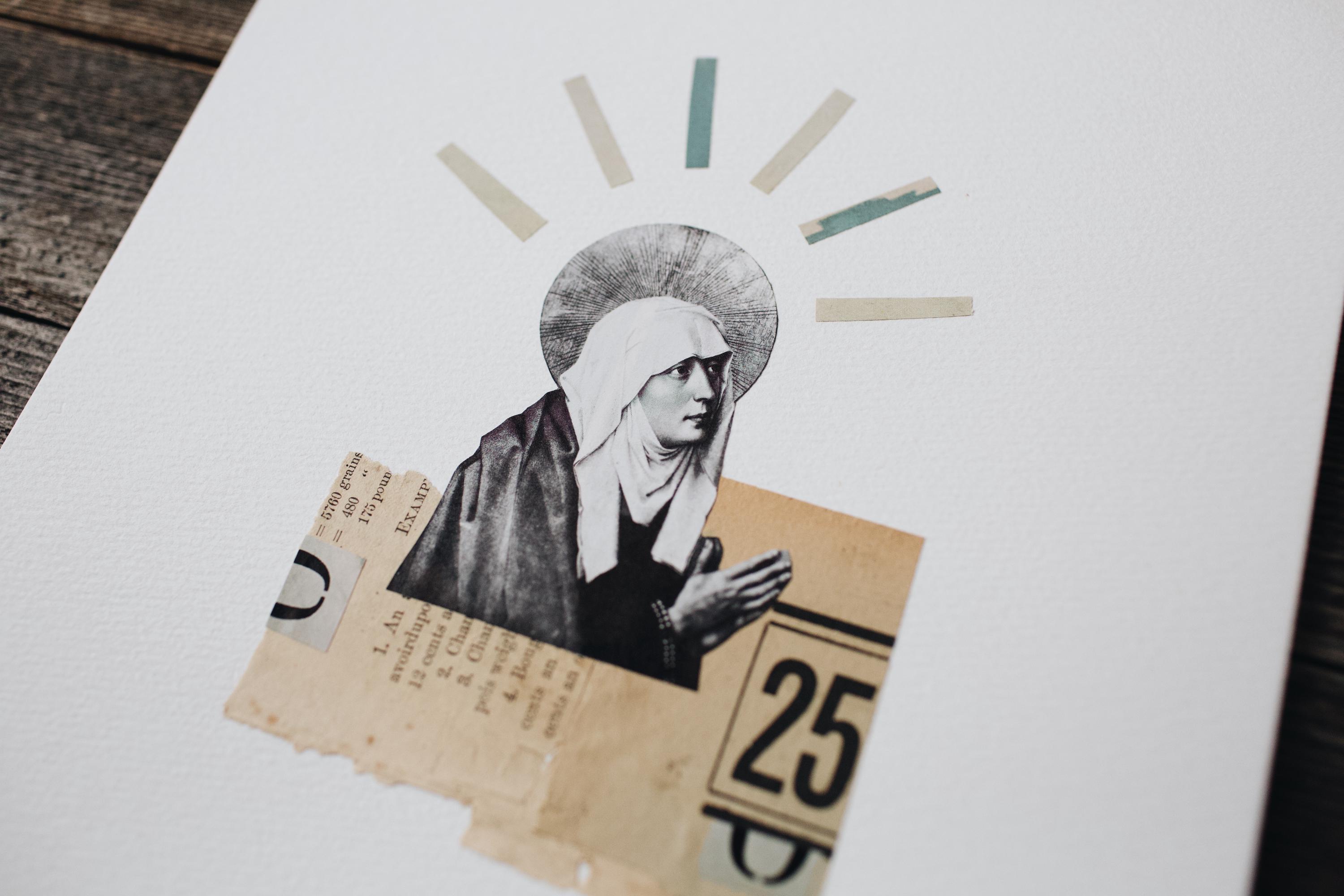 Original ‘faith’ Cut Paper Collage Art, Vintage Ephemera Religious ...
