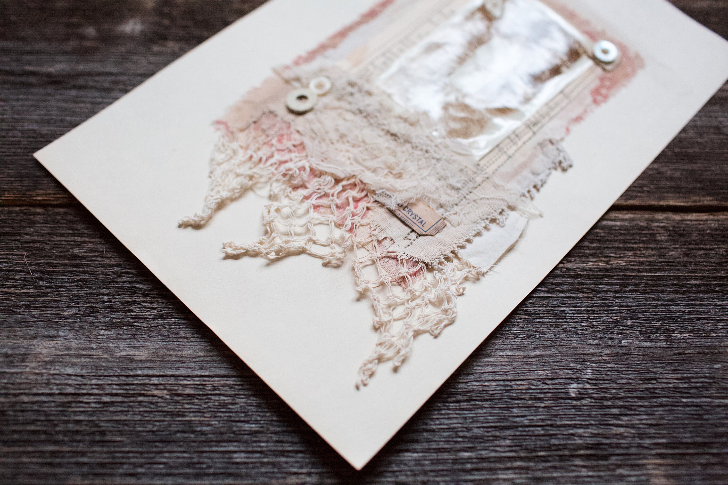 Original Mixed Media Art Collage on Book Page, quietly Composed ...