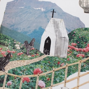 Original Mixed Media Paper Collage Art, ‘pastoral Country’ Surreal ...