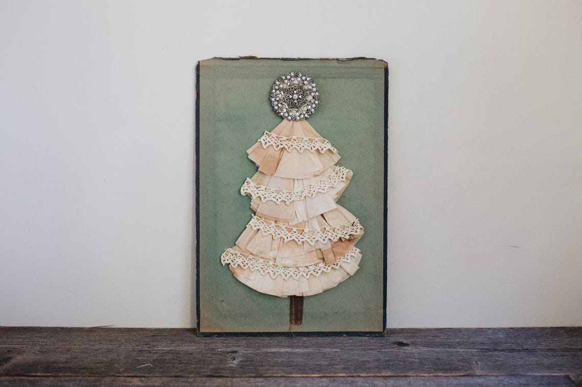 Vintage Assemblage Jeweled Christmas Tree Art, Noel No. 5 - Etsy