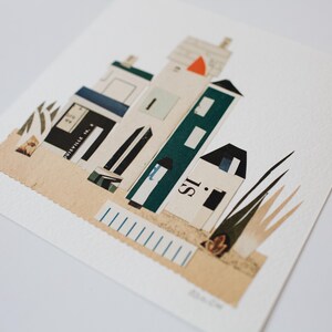 Original Cut Paper Street Scene Collage Art, Midcentury Mixed Media ...