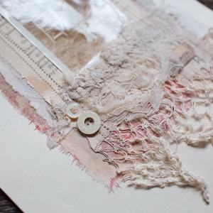 Original Mixed Media Art Collage on Book Page, ‘quietly Composed ...