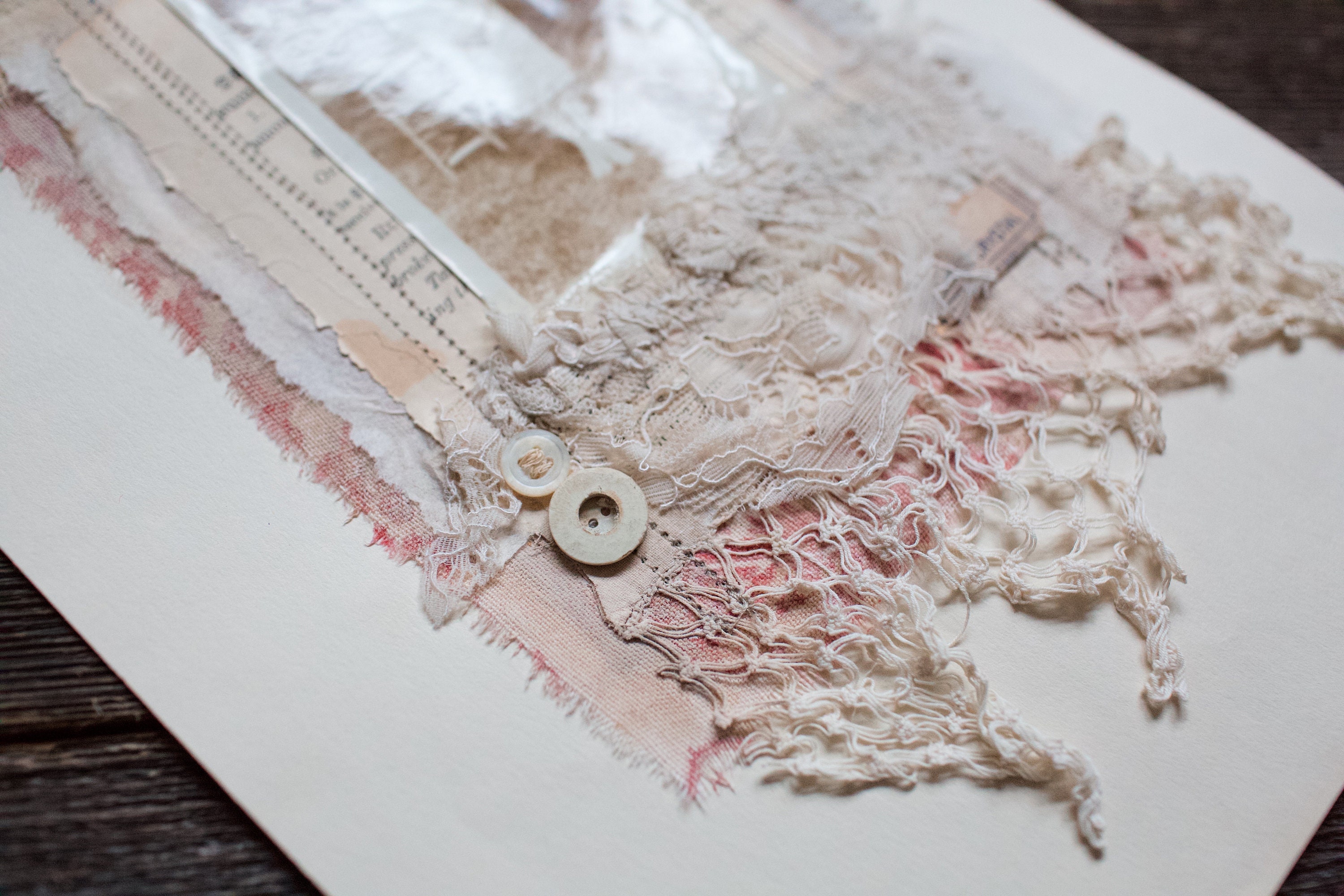 Original Mixed Media Art Collage on Book Page, quietly Composed ...