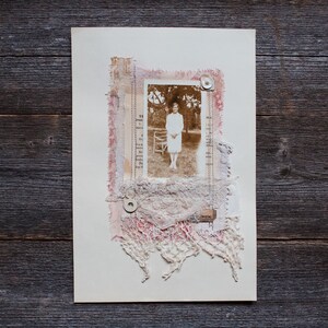 Original Mixed Media Art Collage on Book Page, ‘quietly Composed ...