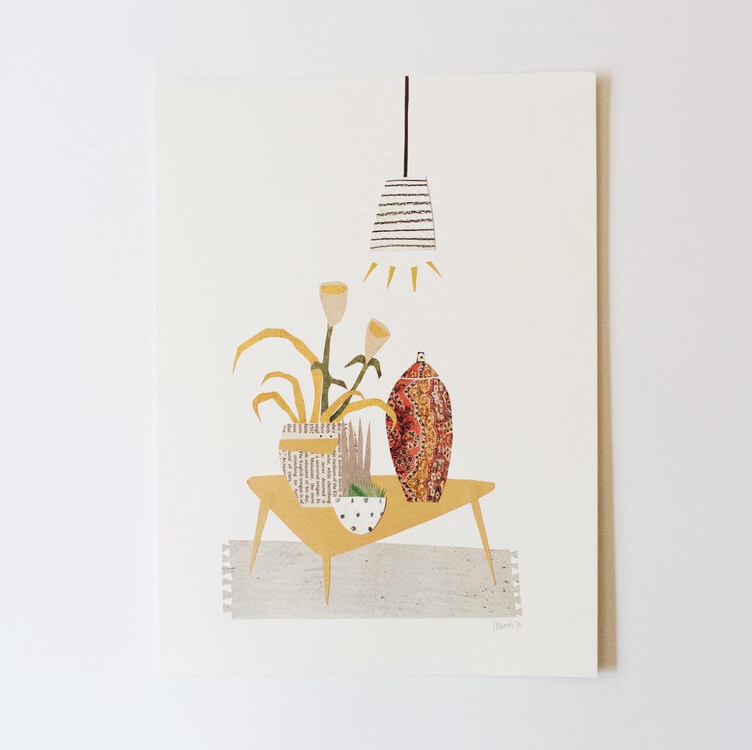 Original Cut Paper Still Life Collage Art Eclectic Still Life ...
