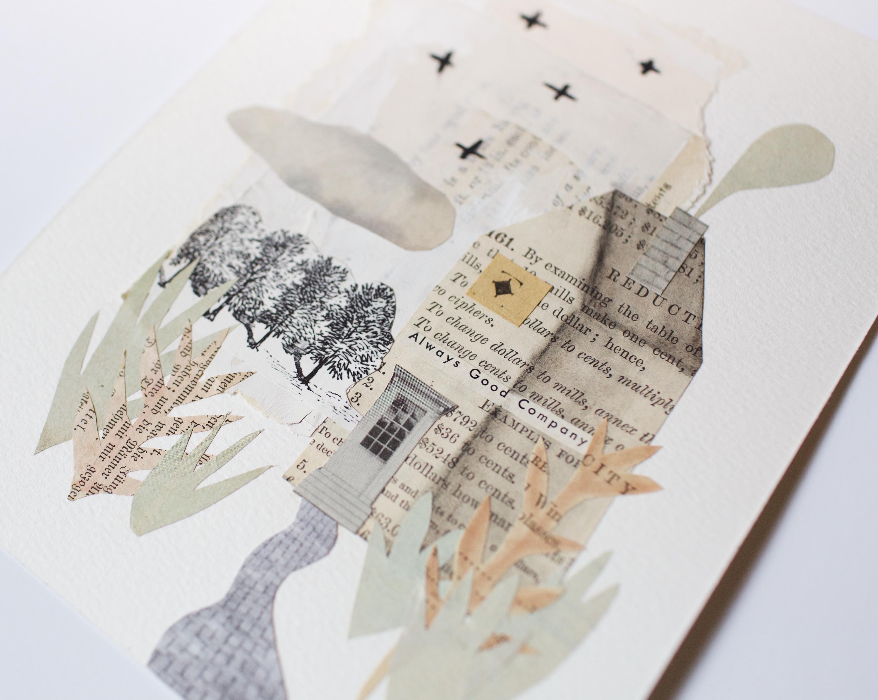 Original Cut Paper Abstract Collage Art ‘always Good Company’ Mixed ...