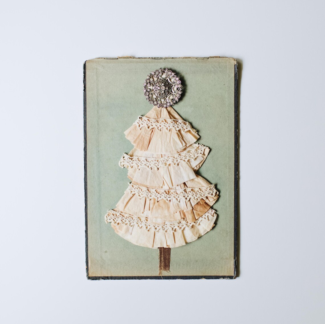 Vintage Assemblage Jeweled Christmas Tree Art, Noel No. 5 - Etsy