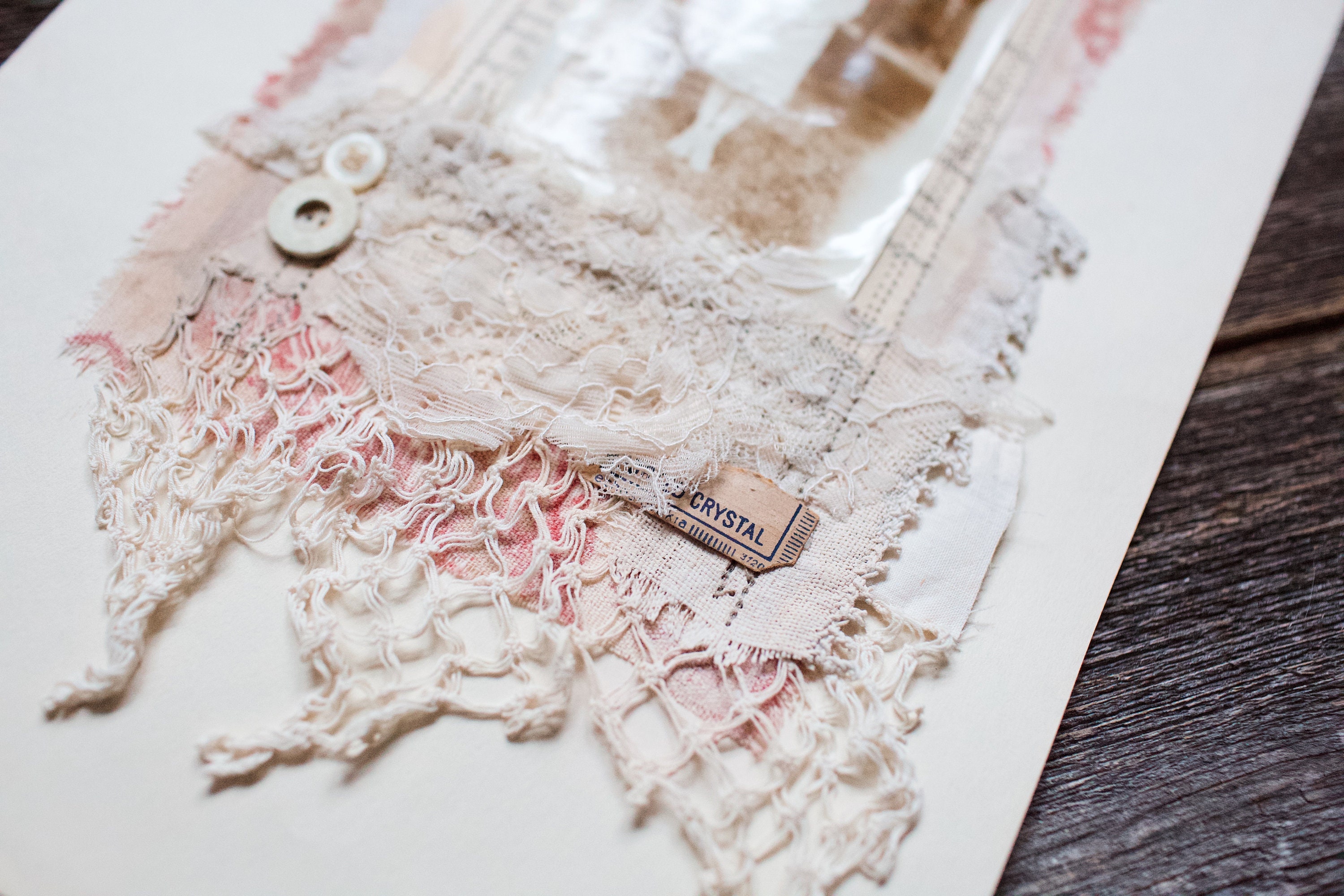 Original Mixed Media Art Collage on Book Page, quietly Composed ...