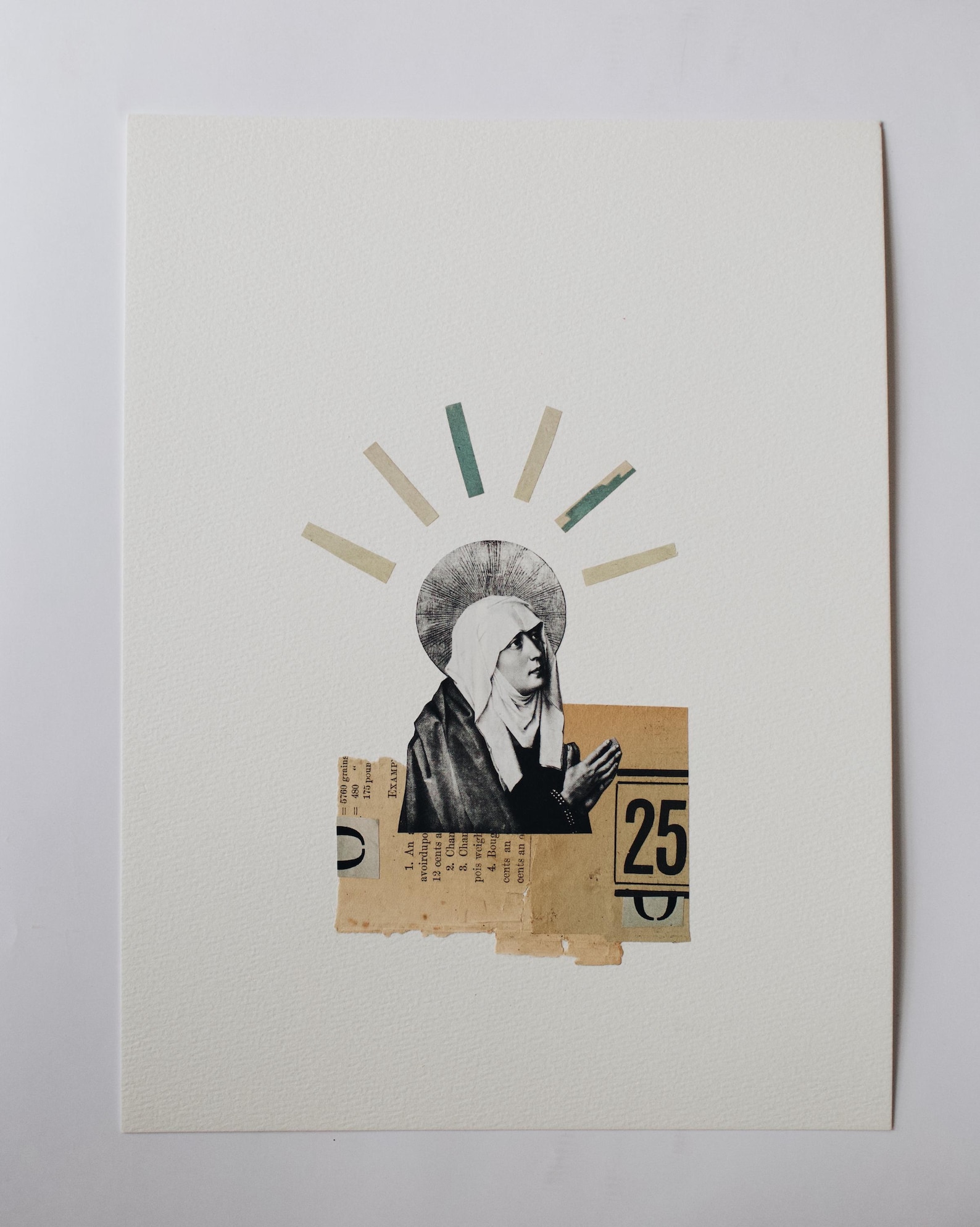 Original ‘faith’ Cut Paper Collage Art, Vintage Ephemera Religious ...