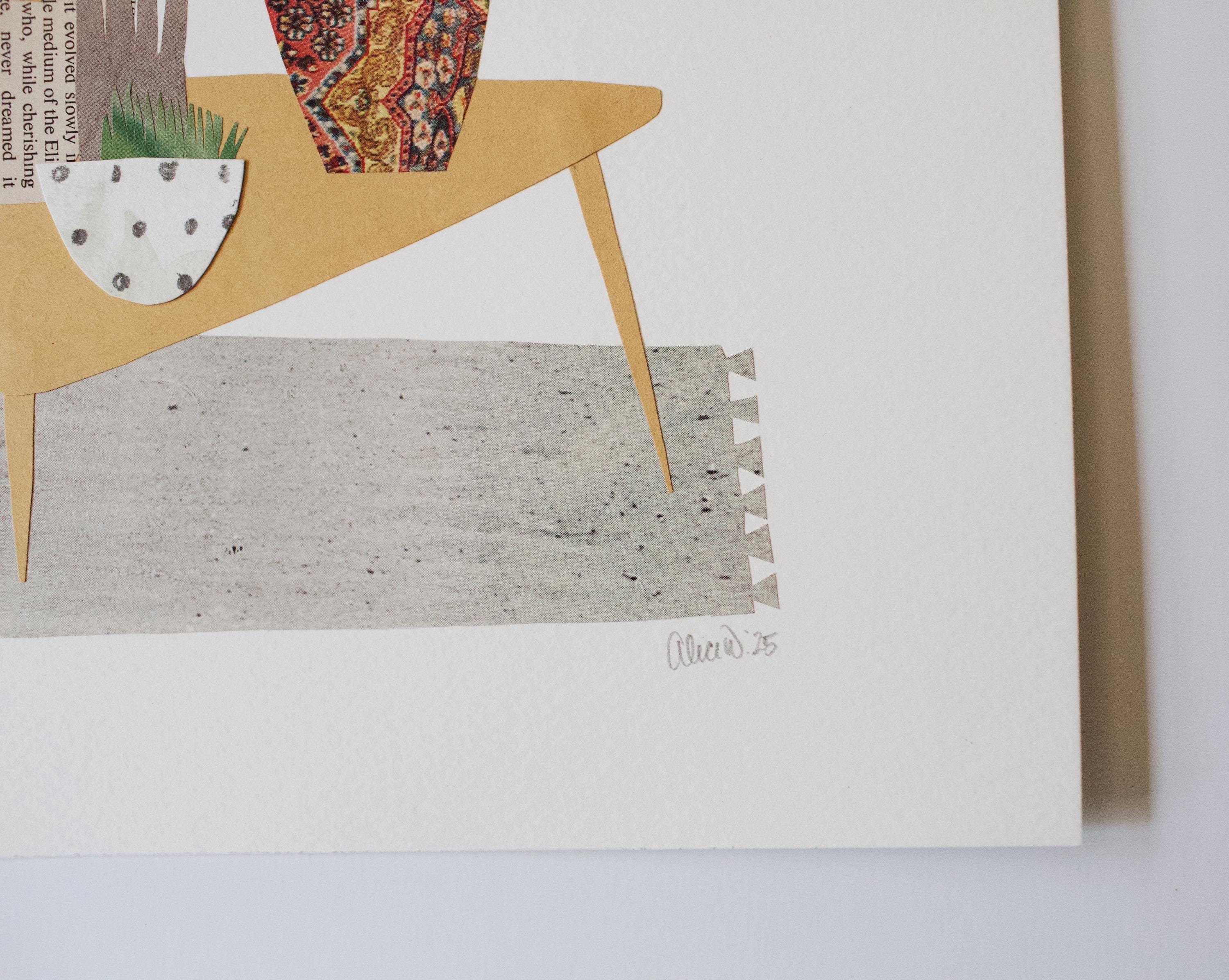 Original Cut Paper Still Life Collage Art Eclectic Still Life ...