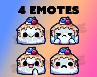 Twitch Pancake Emotes Set 5 Cute Chibi Pancake Emotes Pack for Youtube ...