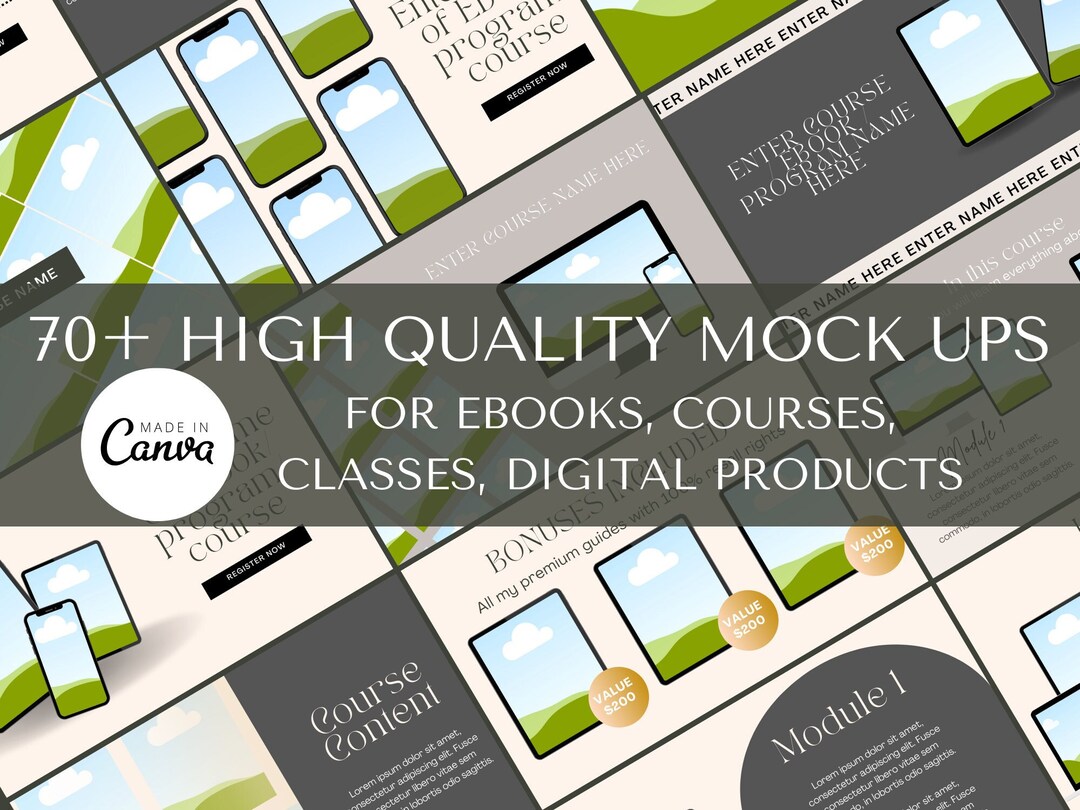 Digital Products Mockup Template Bundle | Online Course | Etsy Sellers ...