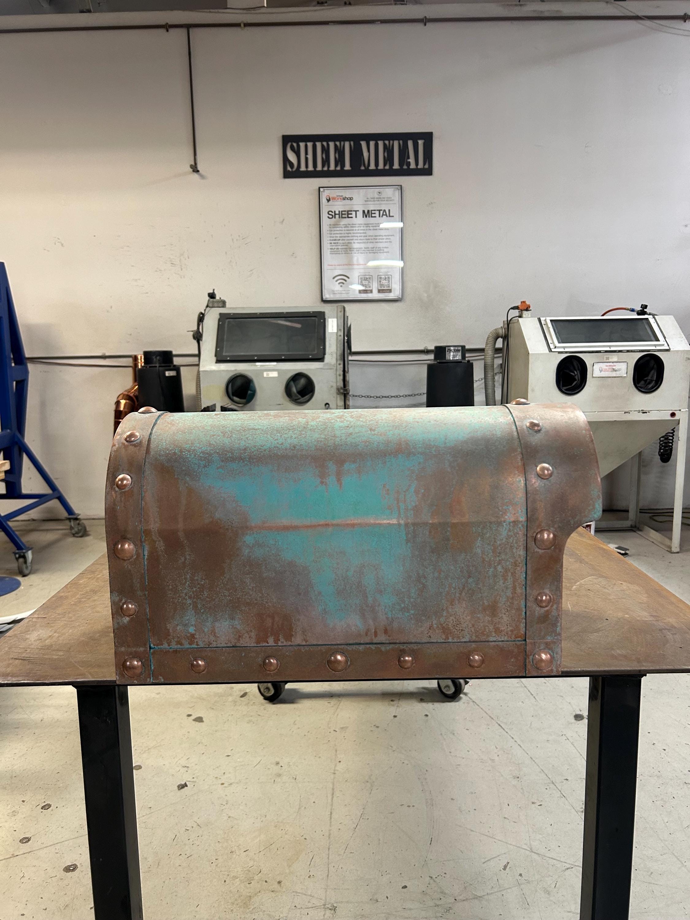 Handcrafted Copper Mailbox: Walnut Trim, Riveted Design - Etsy