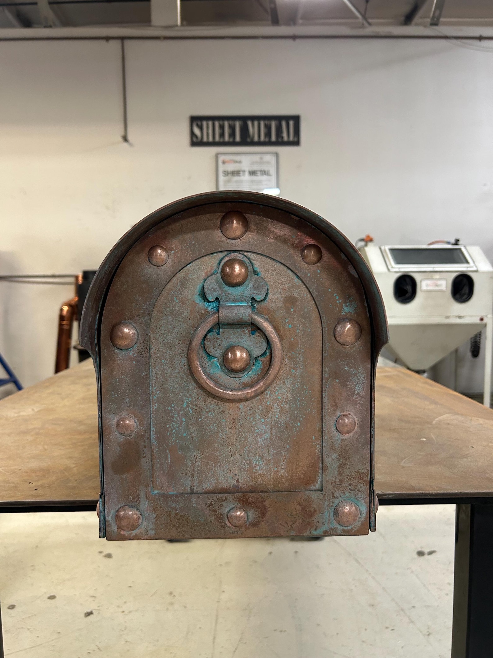 Handcrafted Copper Mailbox: Walnut Trim, Riveted Design - Etsy