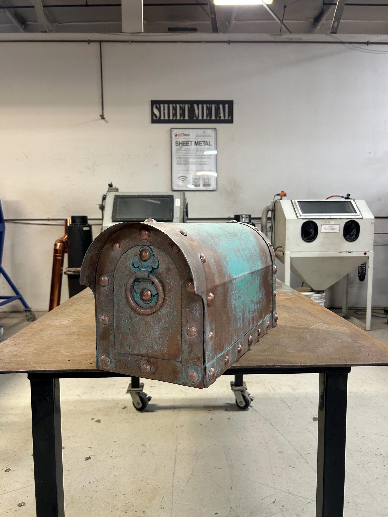 Handcrafted Copper Mailbox: Walnut Trim, Riveted Design - Etsy