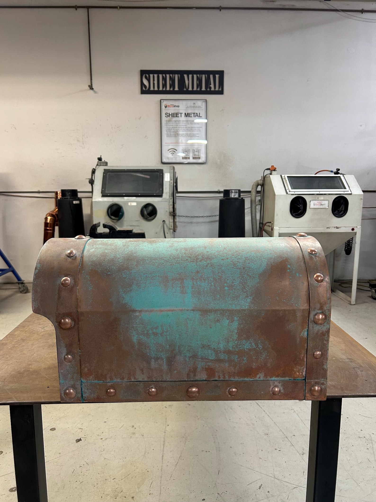 Handcrafted Copper Mailbox: Walnut Trim, Riveted Design - Etsy