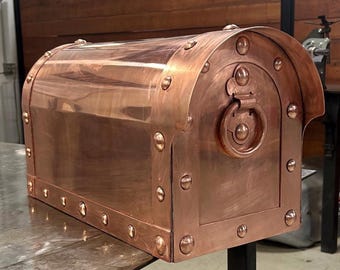 Post Mount Copper Mailbox With the Flag. 9 1/4 in X 10 in X 19 In - Etsy