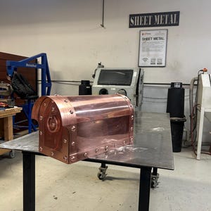 Handcrafted Copper Mailbox: Walnut Trim, Riveted Design - Etsy