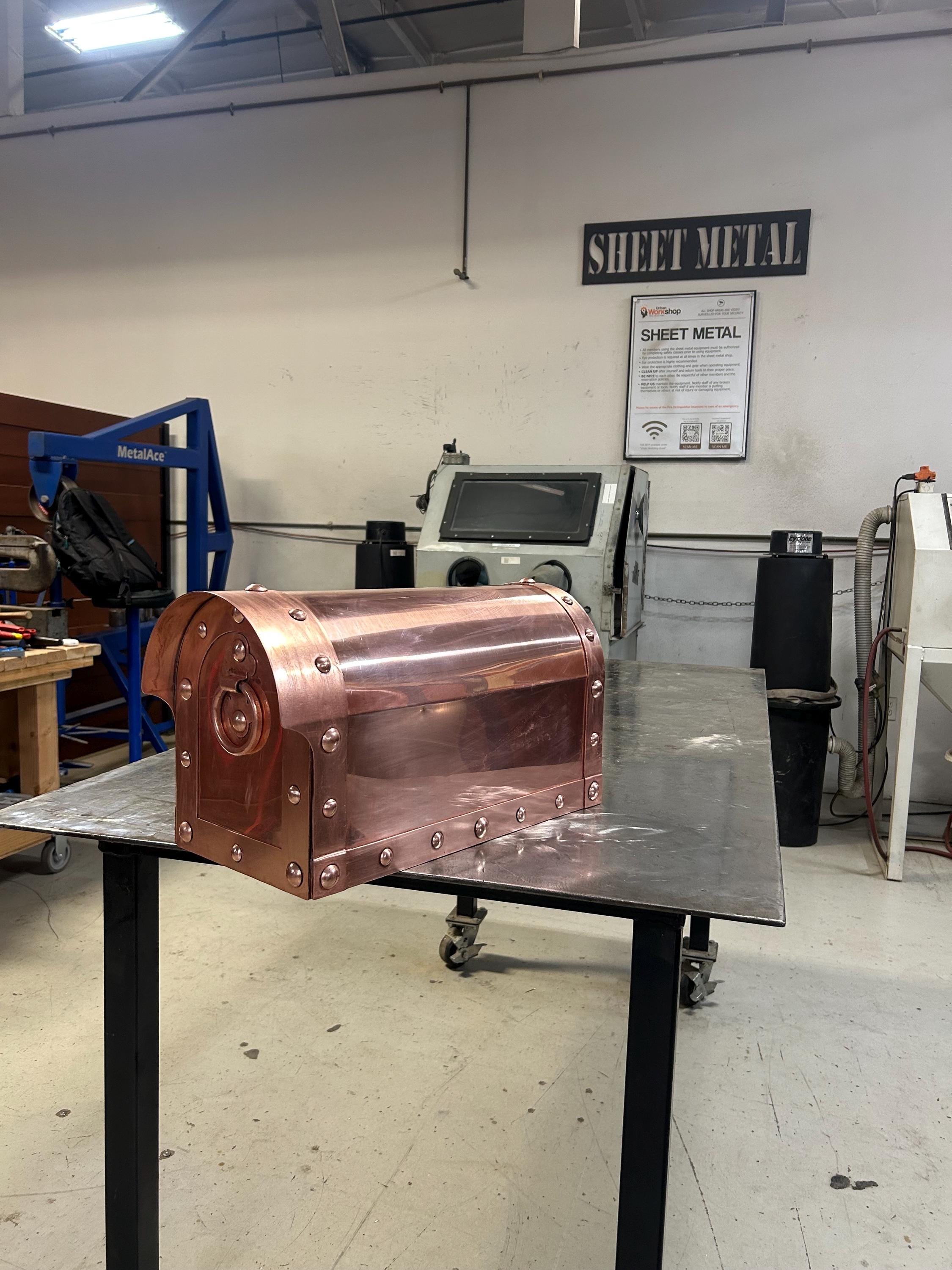 Handcrafted Copper Mailbox: Walnut Trim, Riveted Design - Etsy