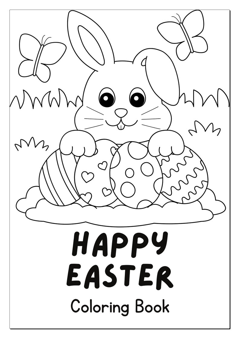 Happy Easter Colouring Book - Etsy