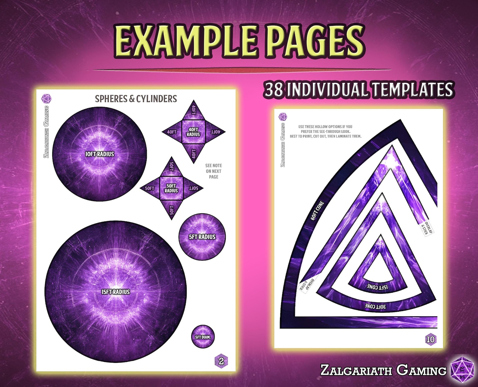 Dnd 5e Spell Aoe Templates: Cones, Cubes, Lines & Radius Circles ...