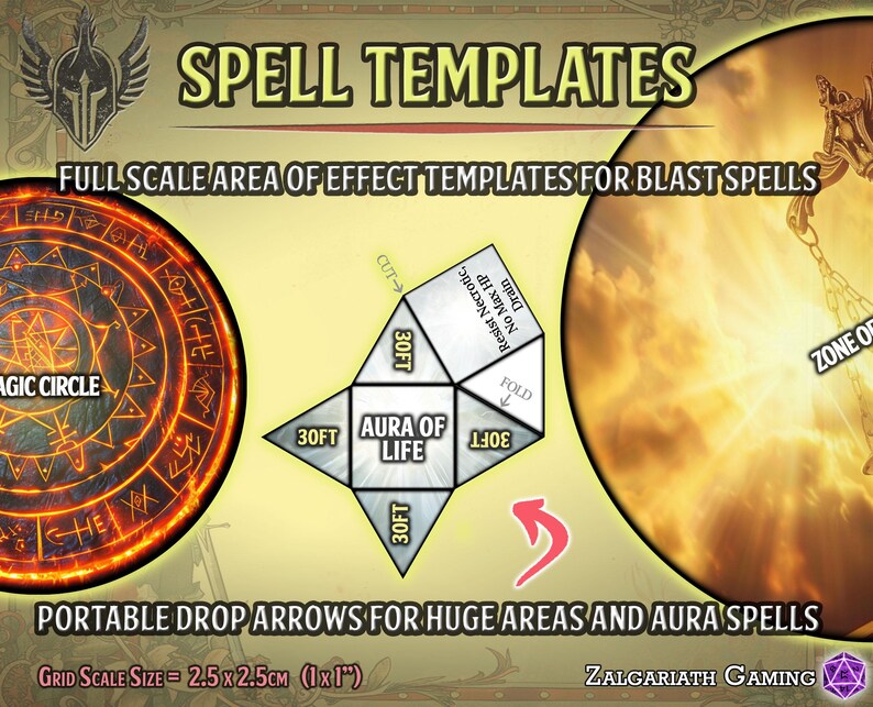 D&D Paladin Spell Card Toolbox: Printable Cards, Area of Effect aoe ...