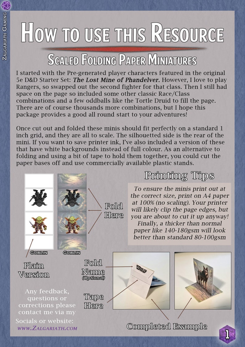 Dnd Lost Mine of Phandelver Player Character Printable Paper Minis - Etsy