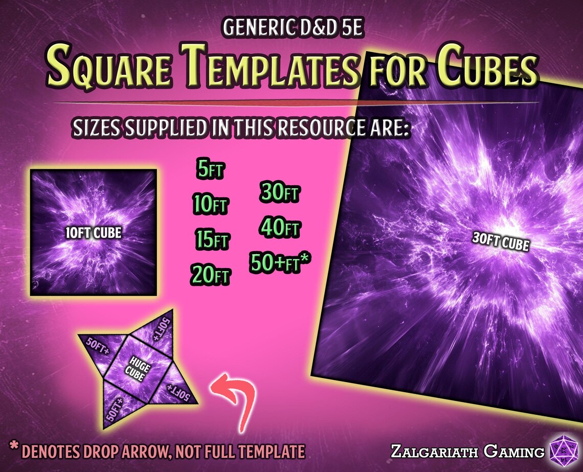 Dnd Printable Spell Aoe Templates for Dms and Players (5th Edition ...