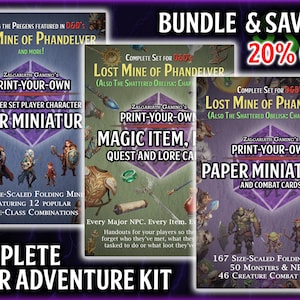 Dnd Lost Mine of Phandelver Player Character Printable Paper Minis - Etsy