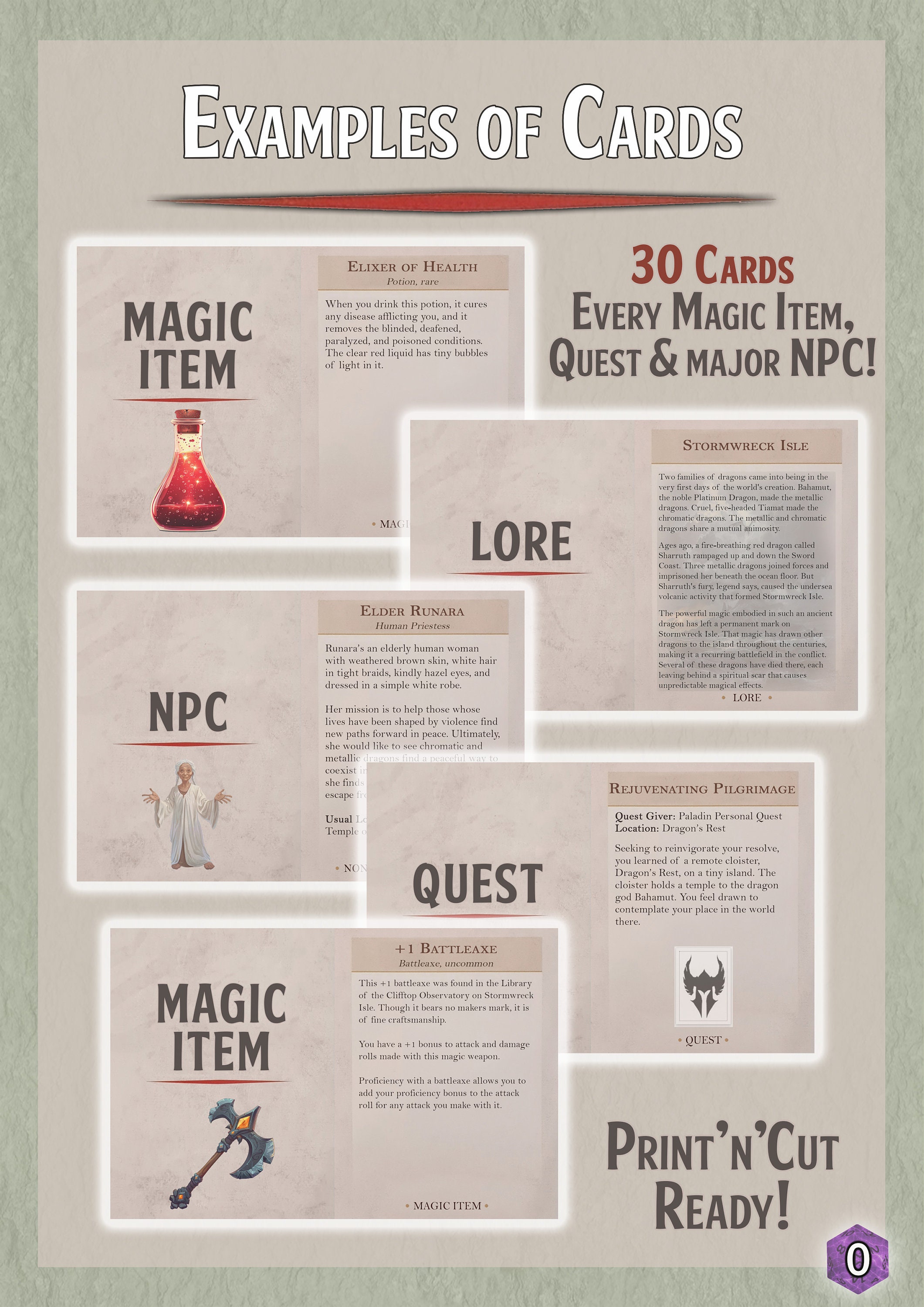 Dnd Dragons of Stormwreck Isle: DM Handout Cards (printable) - Etsy