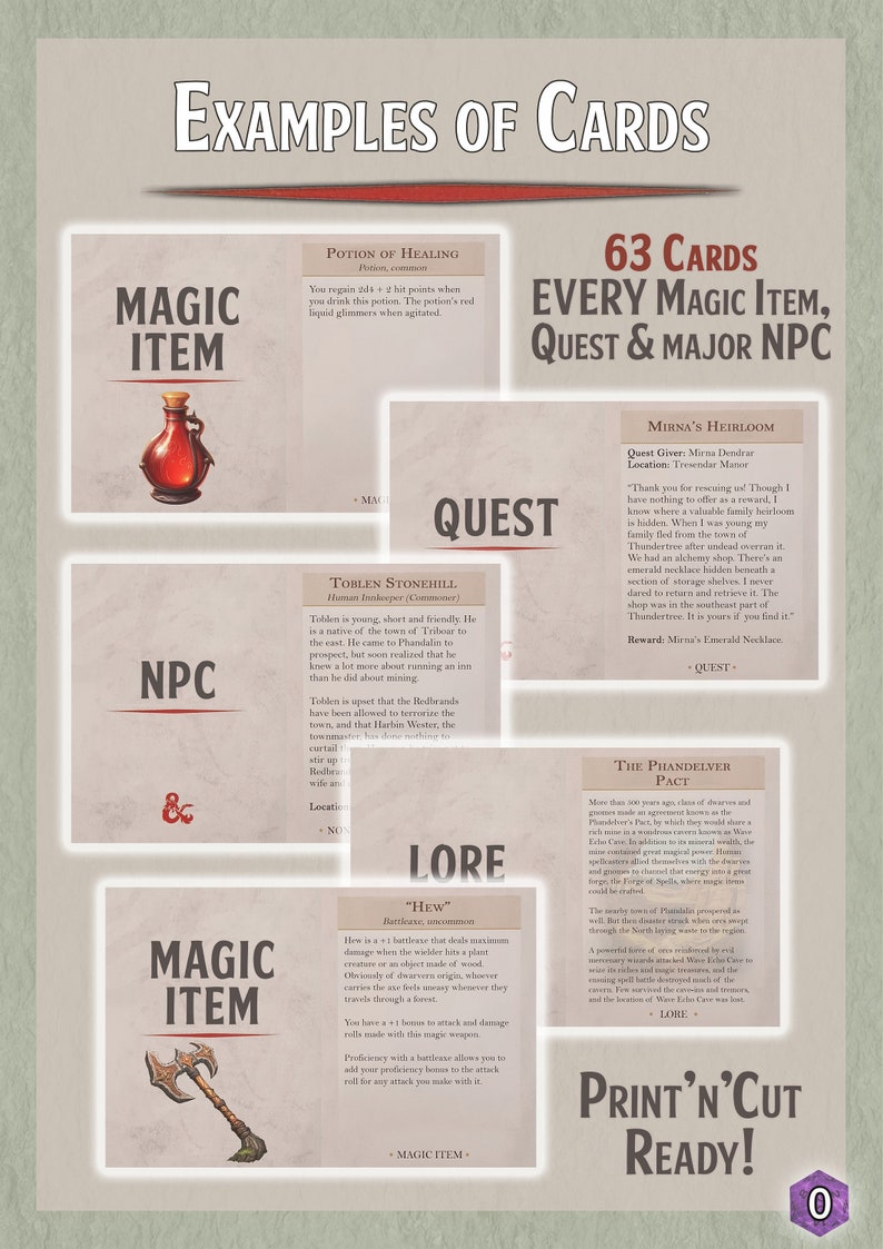 Dnd Lost Mine of Phandelver Printable DM Handouts Every Quest, NPC ...