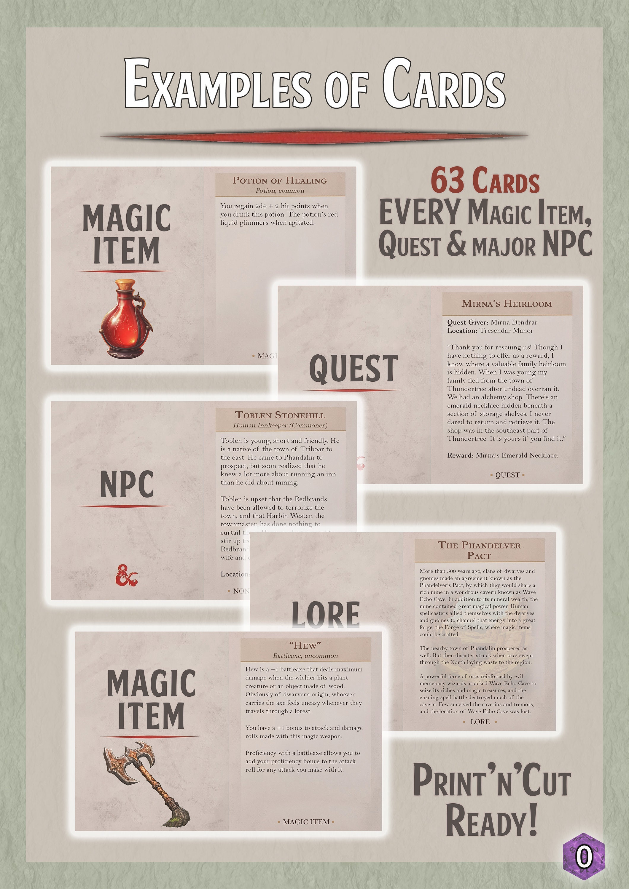 Dnd Lost Mine of Phandelver Printable DM Handouts Every Quest, NPC, Magic Item & Lore Cards also ...