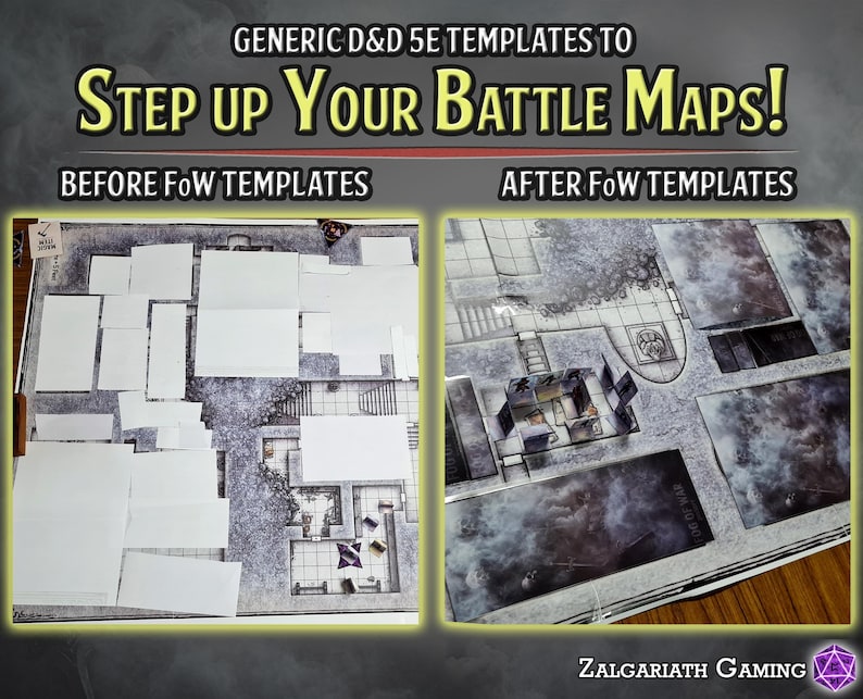 Dnd Printable Fog of War Template Tiles - Etsy
