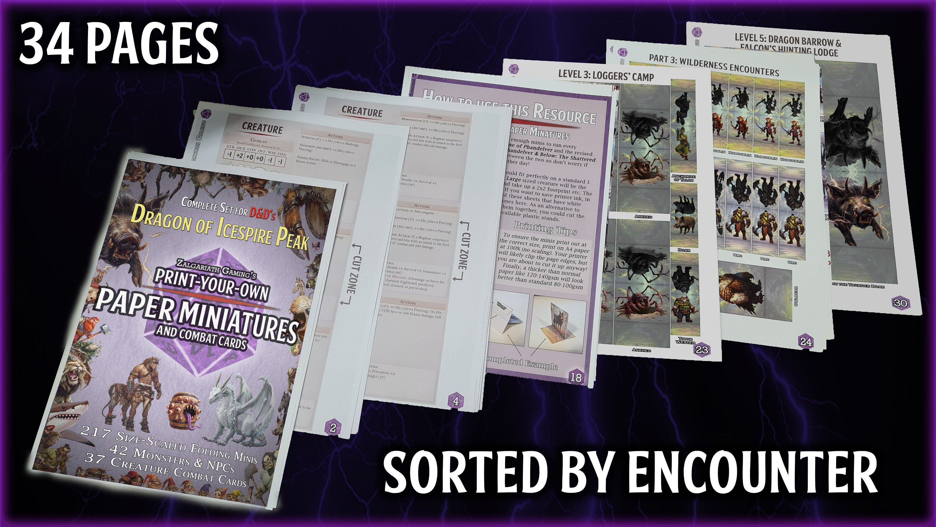 Dnd Dragon of Icespire Peak Printable Paper Minis and Creature Cards - Etsy