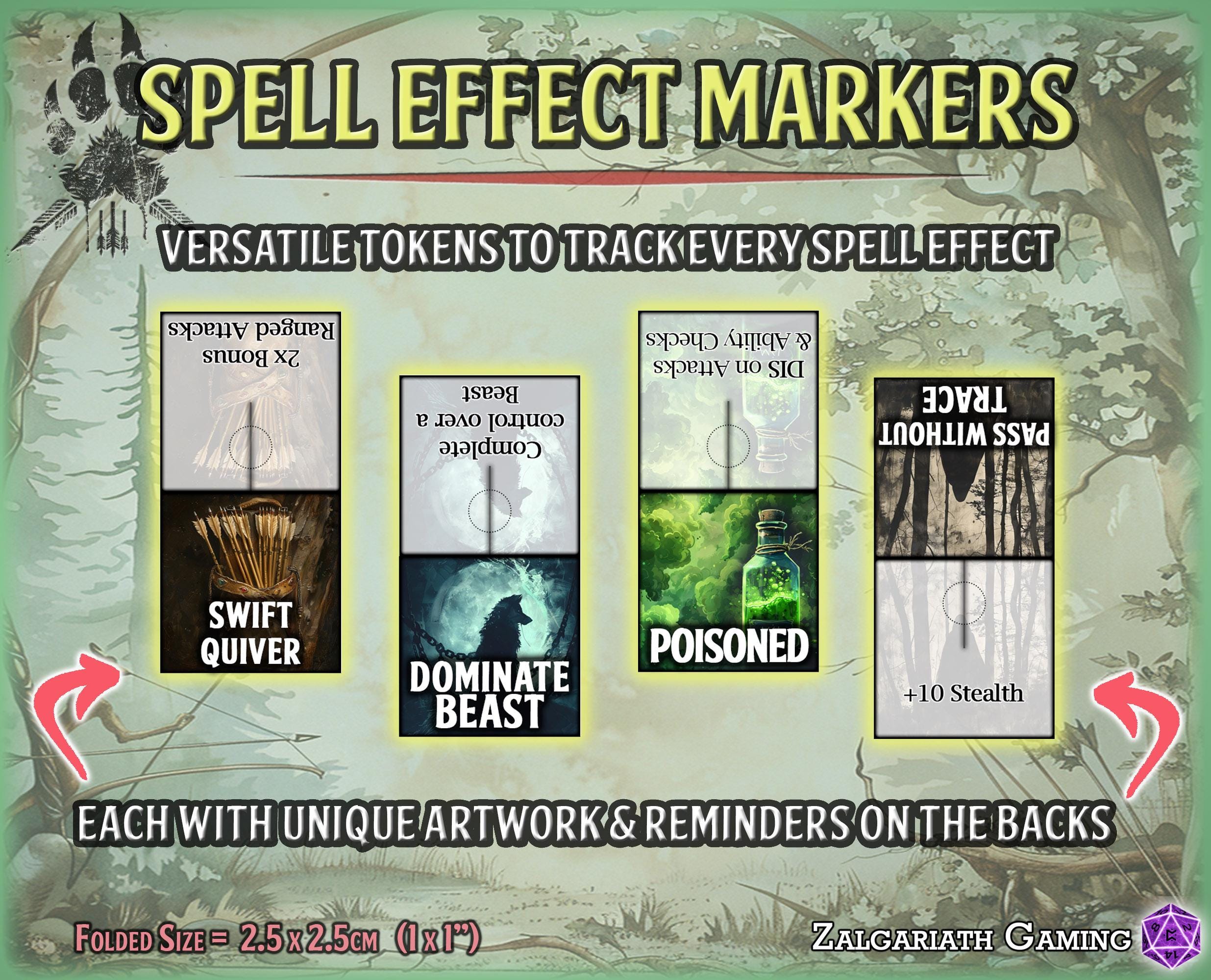D&D Ranger Spell Card Toolbox: Printable Cards, Area of Effect aoe ...