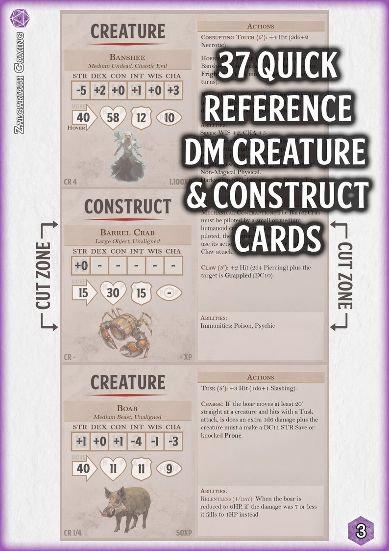 Dragon of Icespire Peak Paper Minis and DM Card Bundle (D&D 5e) - Etsy