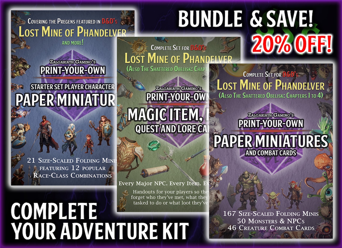 DnD Lost Mine of Phandelver Printable Paper Minis and DM Card Super ...