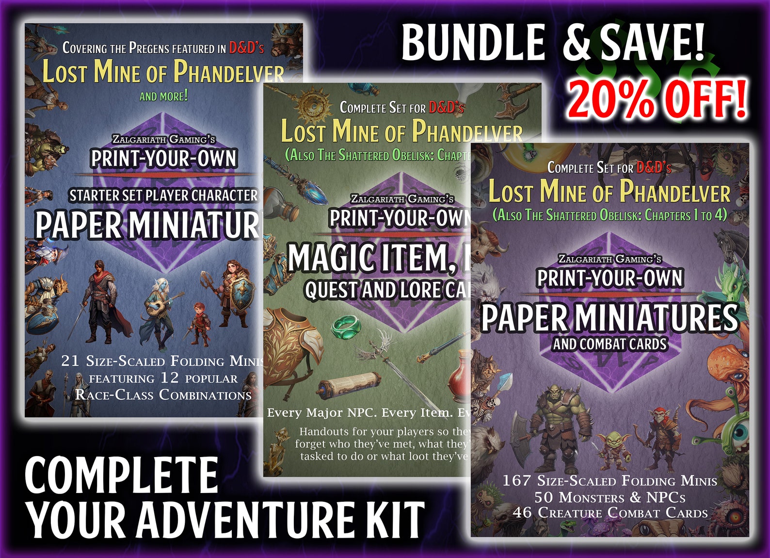 DnD Lost Mine of Phandelver Printable Paper Minis and DM Card Super ...