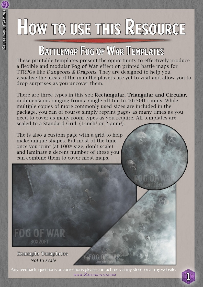Dnd Printable Fog of War Template Tiles - Etsy