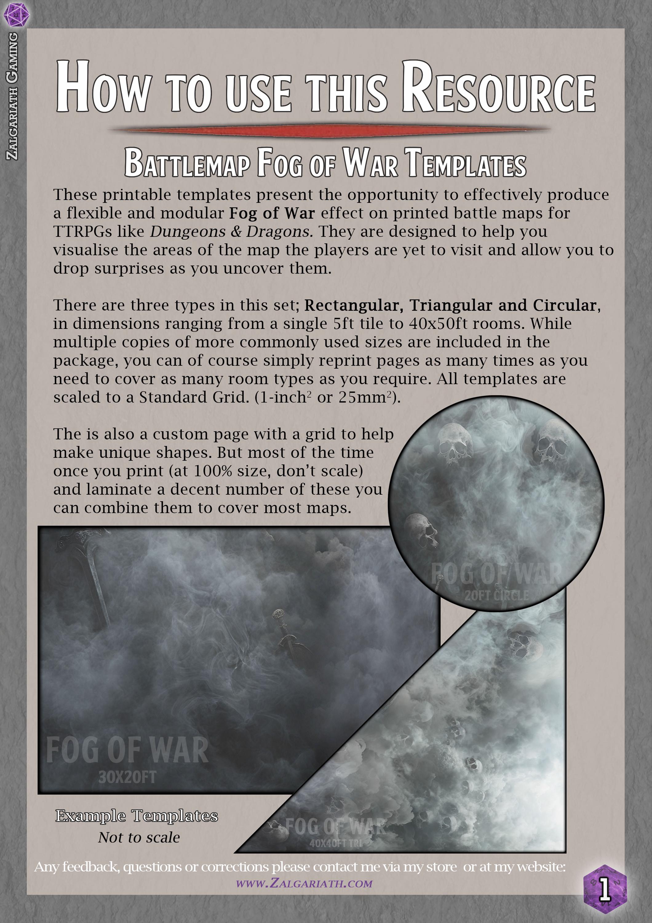 Dnd Printable Fog of War Template Tiles - Etsy