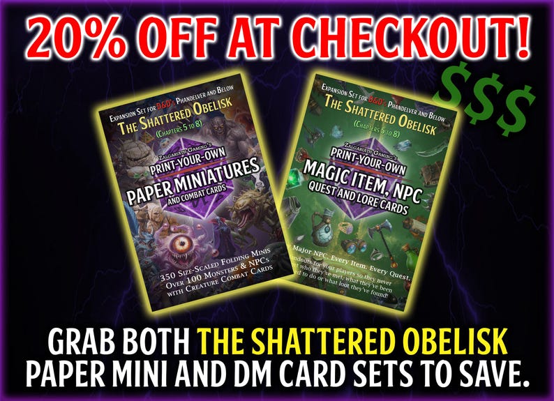 Dnd Shattered Obelisk Paper Minis & Creature Cards (chapters 5-8 ...
