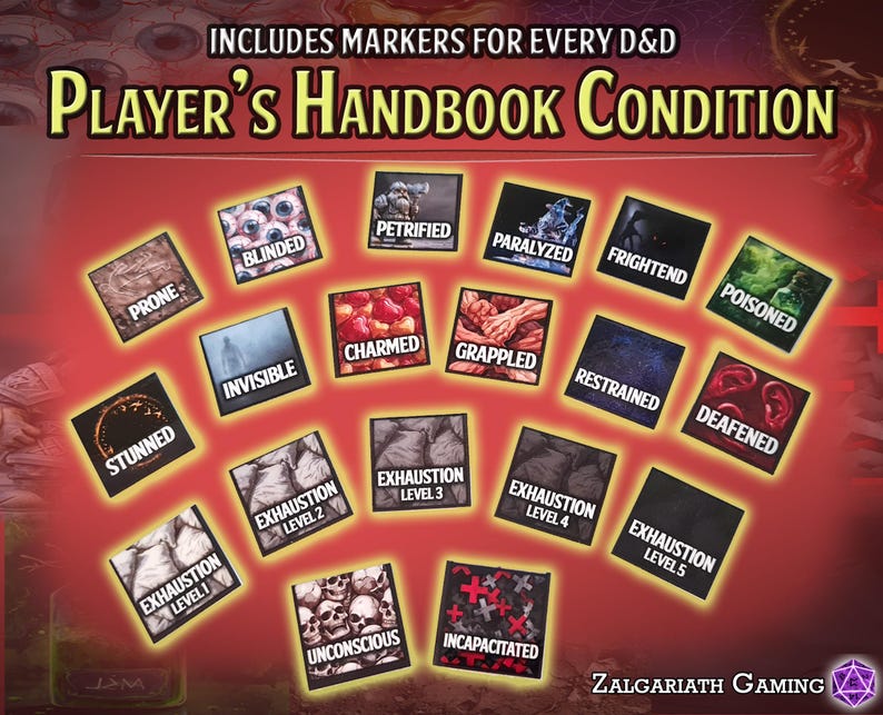 Dnd Printable Condition Markers, Weapon Mastery and Inspiration Tokens ...