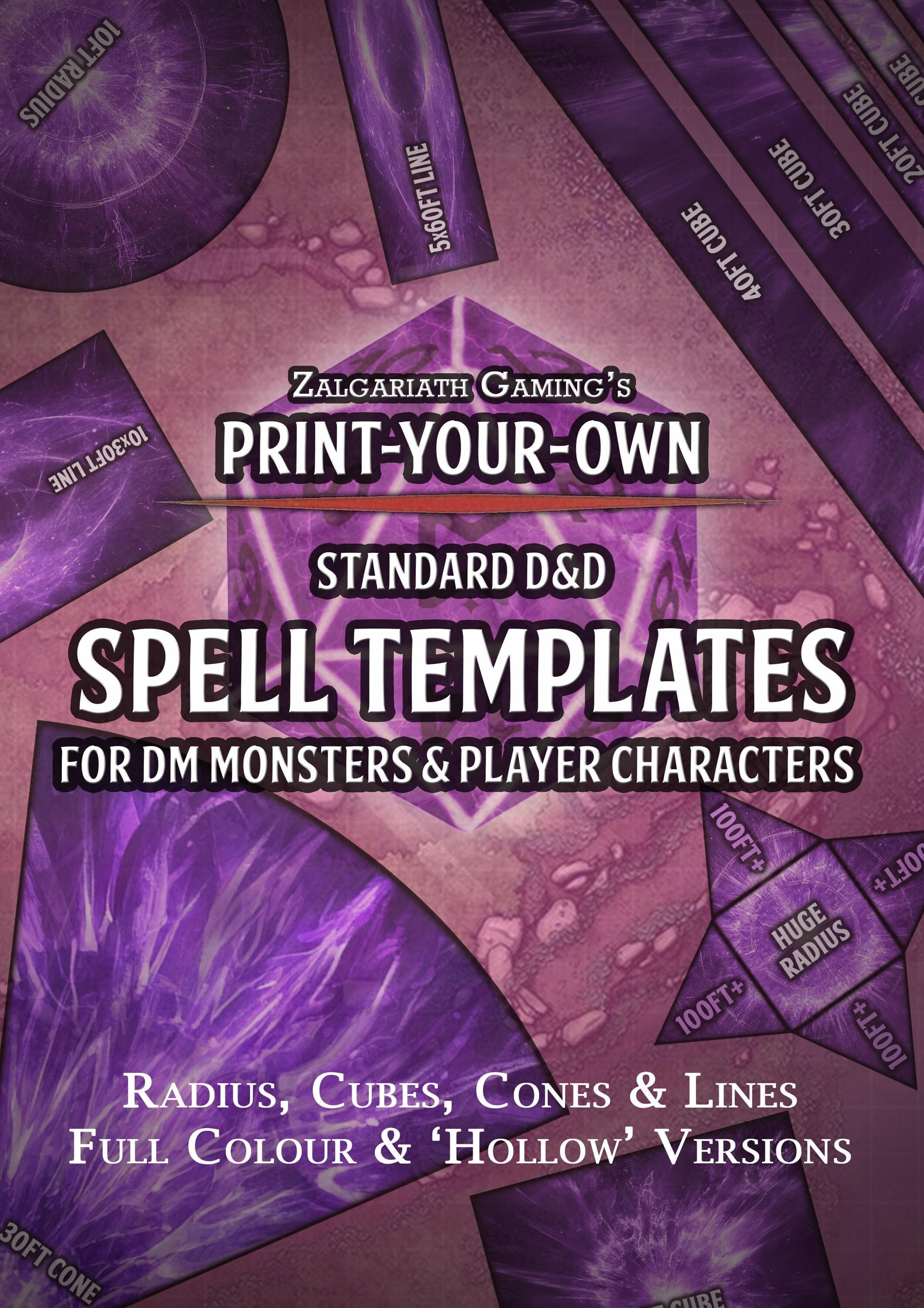Dnd 5e Spell Aoe Templates: Cones, Cubes, Lines & Radius Circles ...