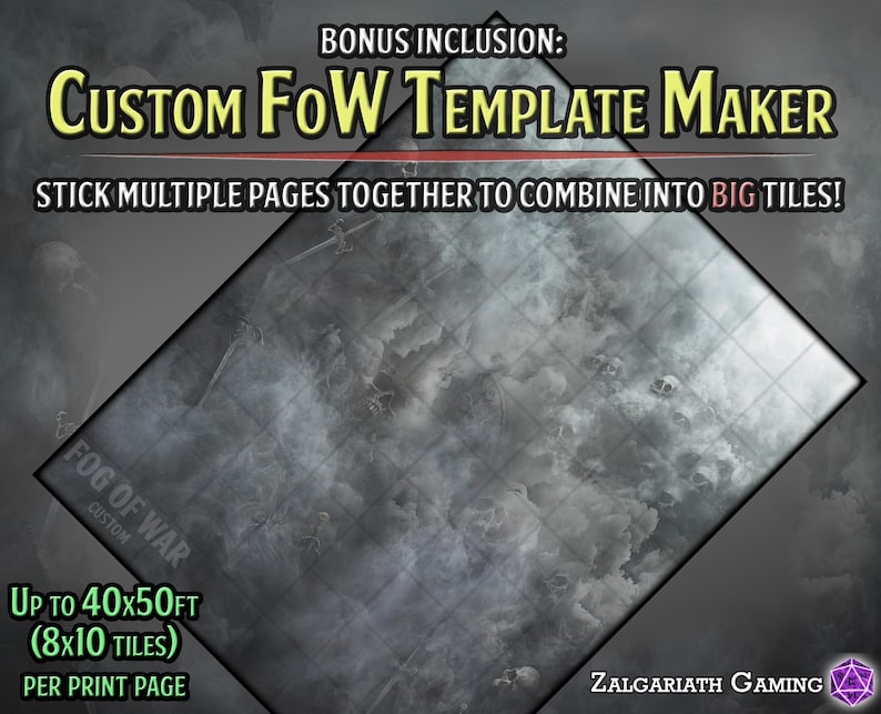 Dnd Printable Fog of War Template Tiles - Etsy