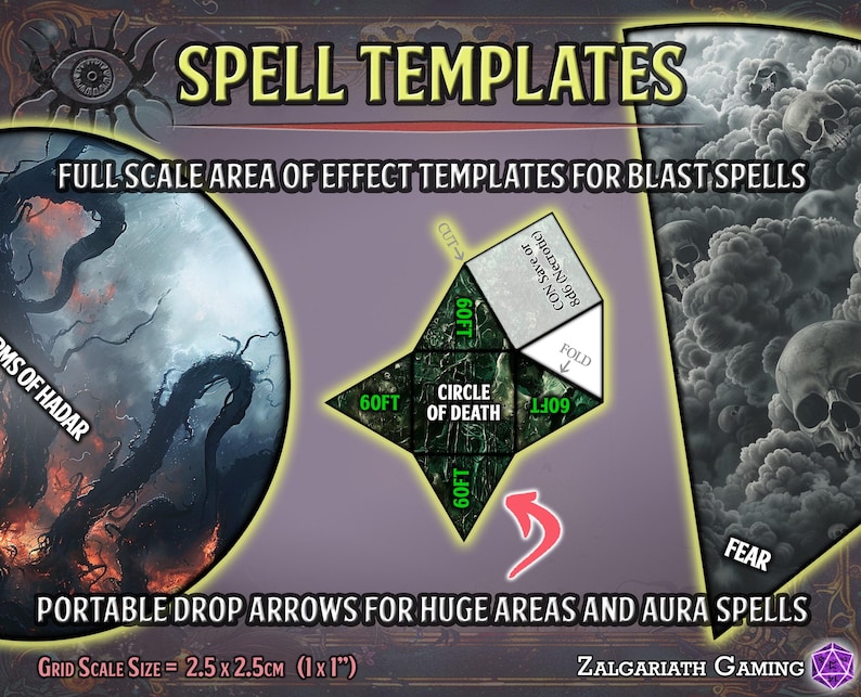 Dnd Warlock Toolbox (2014 & 2024): Printable Spell Cards, Area of ...