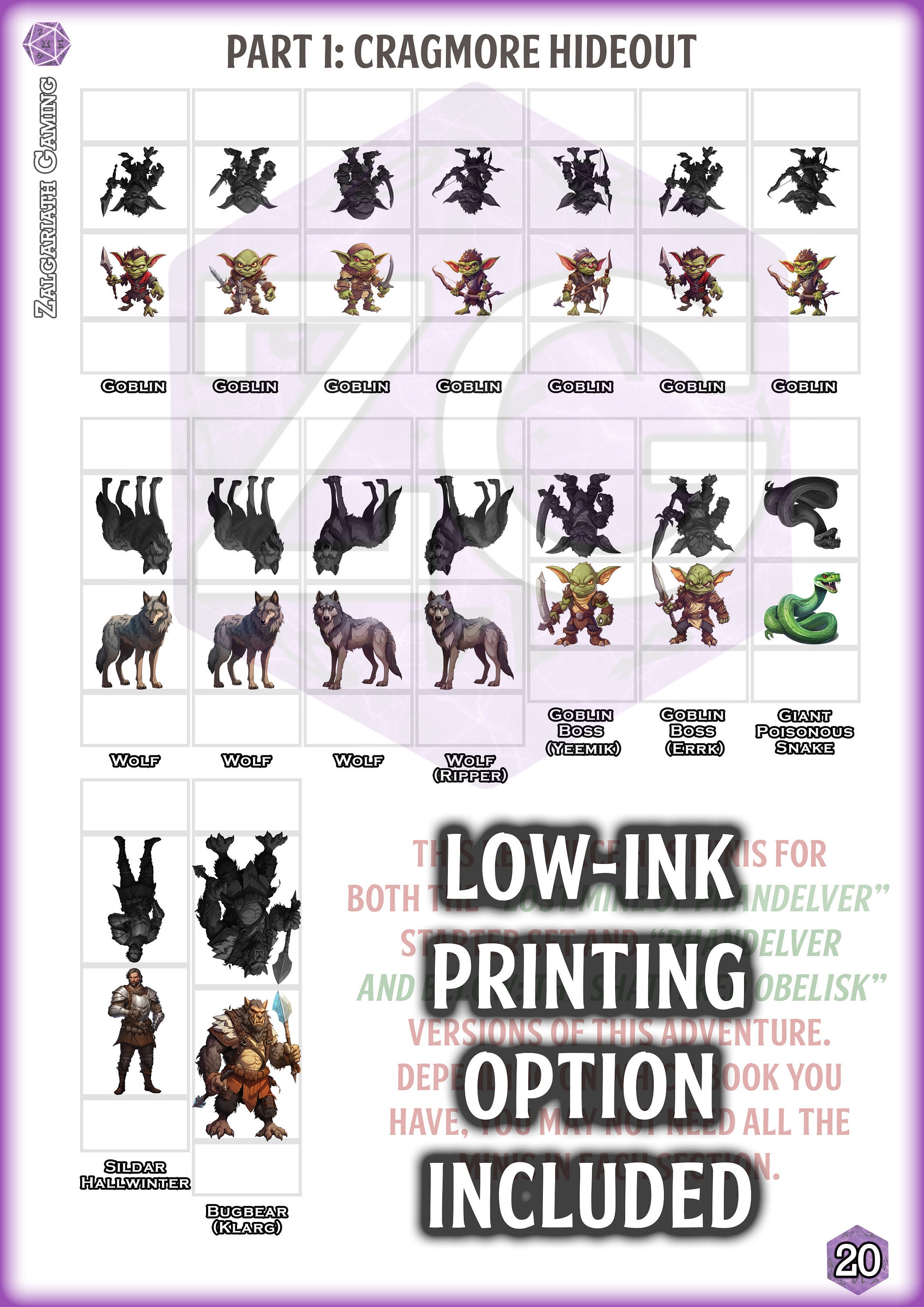 DnD Lost Mine of Phandelver Printable Paper Minis and DM Card Super ...